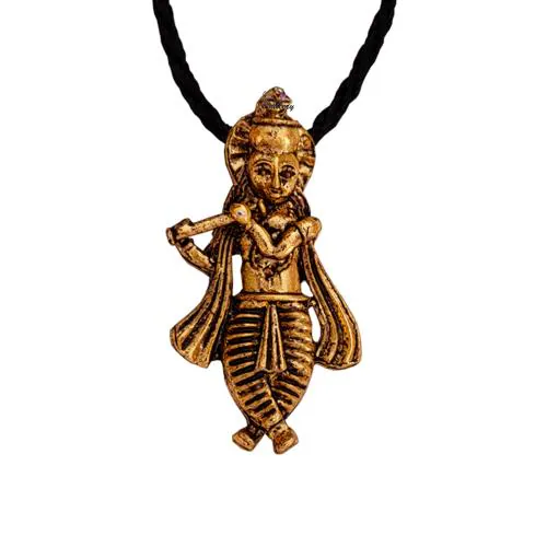 Buy M Men Style Lord Shree Krishna Vishnu Venkatesha Locket Gold Brass ...