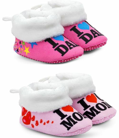 Buy BASICS21 Baby Girls And Baby Boys Pink Soft Base Booties Online at ...