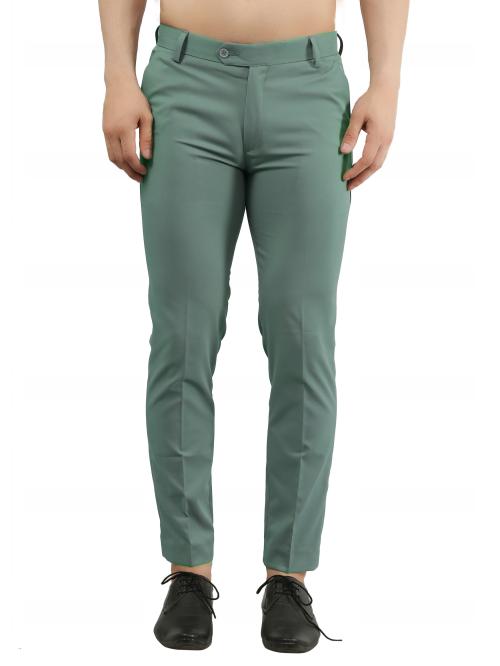 Buy Men's Green Colour Formal Trouser Online at Best Prices in India ...