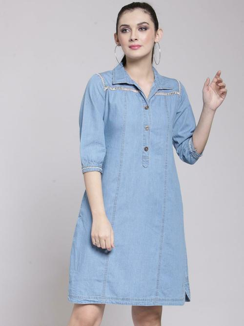 Buy plusS Women Blue Solid Dress Online at Best Prices in India - JioMart.