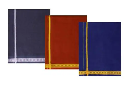 Buy TAVASU Pentex Swamy 02m Colored Cotton Dhoti -Pack of 03 Dhotis of ...