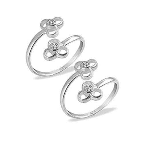 Buy Styleejewel Silver Metal White Cz Stone Toe Rings For Women-Sjtr79W ...