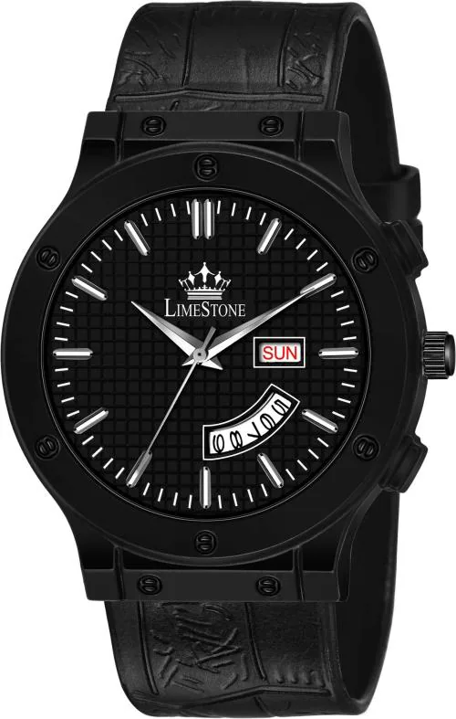 Buy LIMESTONE Analog Black Dial Black Strap Watch For Men (LS3009) Online at Best Prices in ...