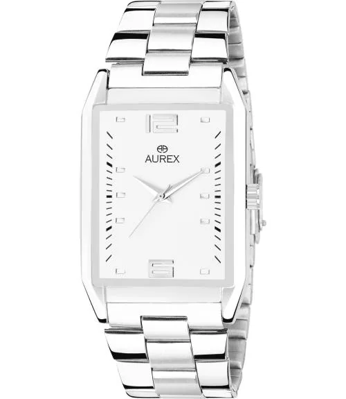 Buy Aurex Analog White Dial Silver Strap Watch For Men - (Ax-Gsq164-Wtc ...