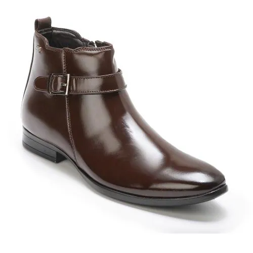 Buy ID Men's Brown Slip-On Ankle Classic Monk Boots Online at Best ...