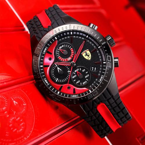 Buy SCUDERIA FERRARI REDREV Chronograph Black Round Dial Men's Watch ...