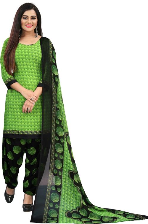 Buy GEE NEXT CREATION BELIEVING IN NEXT Women Green Printed Crepe Single Unstitched Dress ...