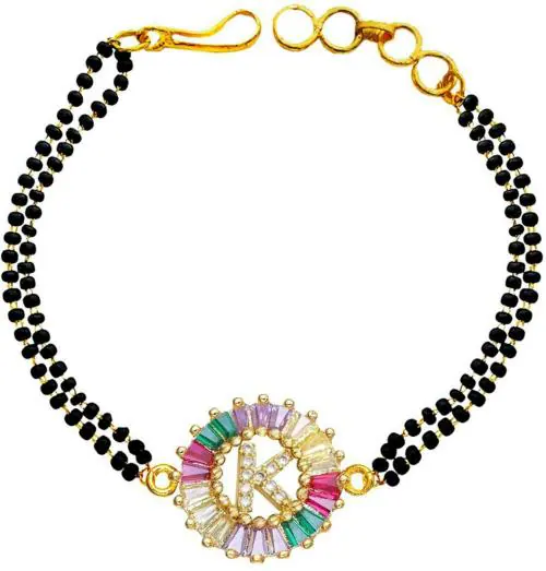 Buy Zivom Rainbow Alphabets Initial Letter K Baguette Crystal Beads ...