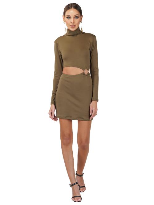 Buy CHERI Womens High Neck Cutout Ring Detail Mini Dress Online at Best Prices in India - JioMart.