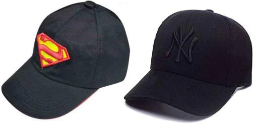 Buy Babji Men NY Black Logo and Superman Black Baseball Cap (Pack of 2 ...
