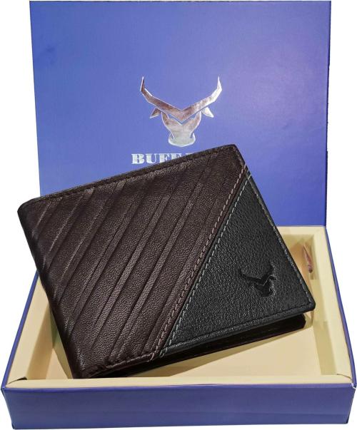 Buy BUFFHIDE Tan Genuine Leather RFID Wallet For Men (6 Card Slots ...