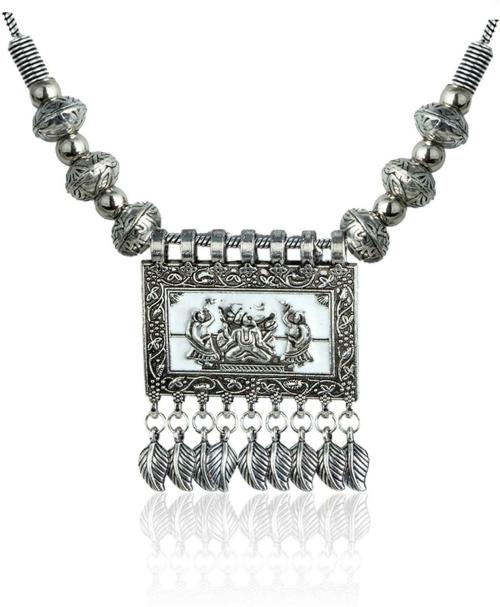 Buy Waama Jewels Silver Plated Brass, Metal Oxidized Traditional Jewellery Fashion Pendant ...