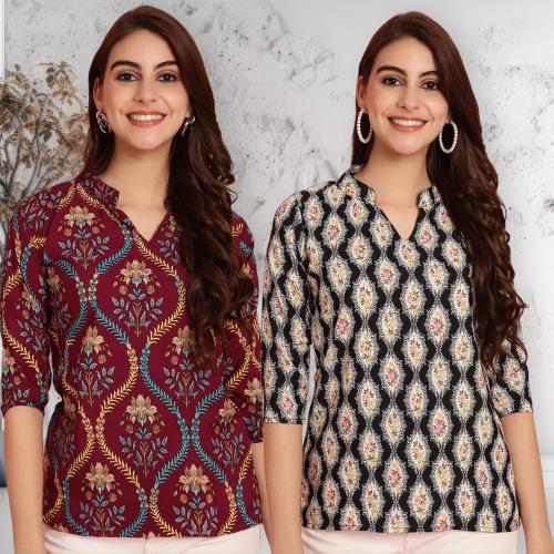 Buy Poshyaa Premium Trendy Tops & Tunics For Women - Pack of 2 Online ...