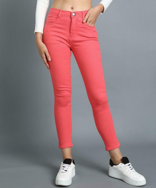Buy Nifty Women Red Solid Denim Jeans Online at Best Prices in India ...