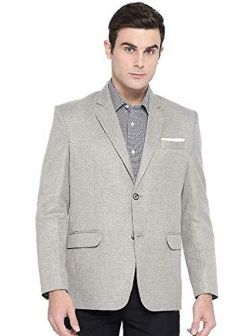 Buy Luxrio Men Light Grey Polyester Blazer Online at Best Prices in ...