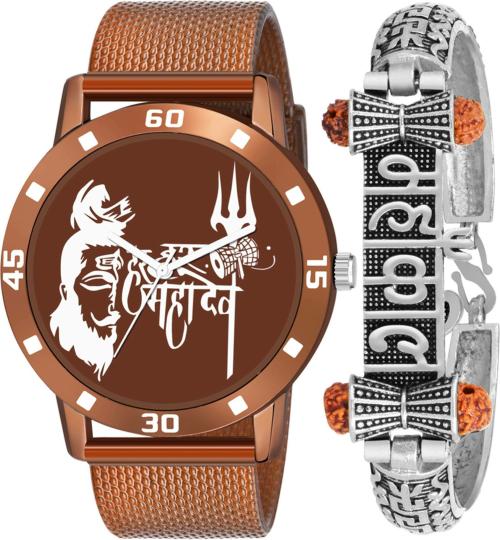 Buy HENCY KJR_592_JEW_041 Mahadev Watch And Mahakal Bracelet Combo For ...