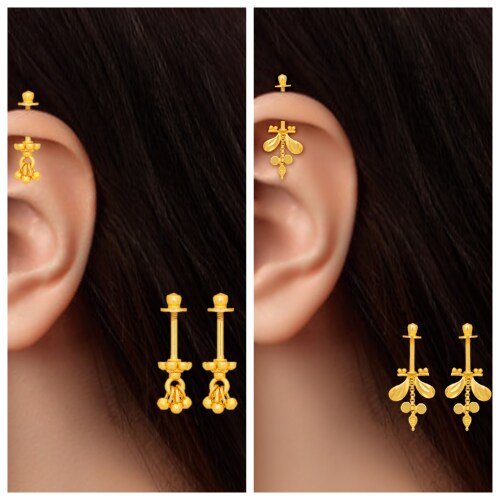 Buy arch fashion Traditional Gold Platted Bugdi Earrings Pack Of 2Pair ...