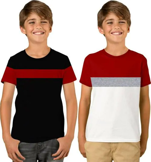 Buy Luke and Lilly pack of 2 Boys Half Sleeve Tshirt Online at Best ...