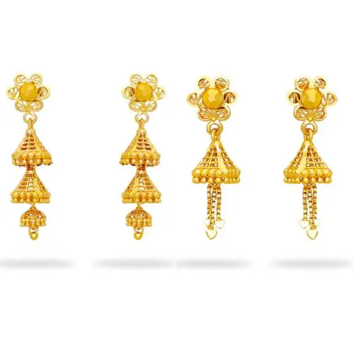 Buy arch fashion Traditional Gold Platted Jumkhi Earring 2 Pair CMB1775,1777 Online at Best ...