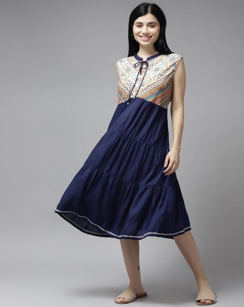 Buy Aarika Womens Navy Blue Color Middi Online at Best Prices in India ...