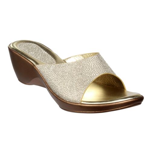 Buy Stepee Golden Casual & Fancy Party Wear Wedges Open Toe Slip on ...