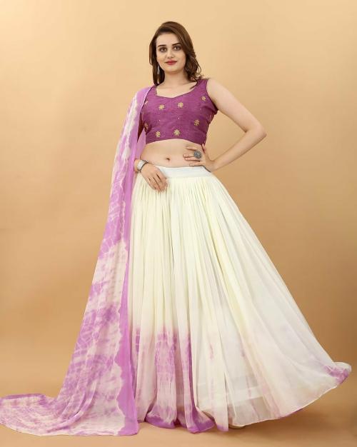 Buy NEEL ART TIE & DYE PRINT LEHENGA CHOLI SET WITH DUPATTA Online at ...