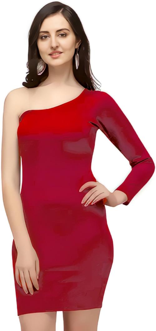 Buy HEMANG FASHION Women Red Polyester Bodycon Dress (S) Online at Best Prices in India - JioMart.
