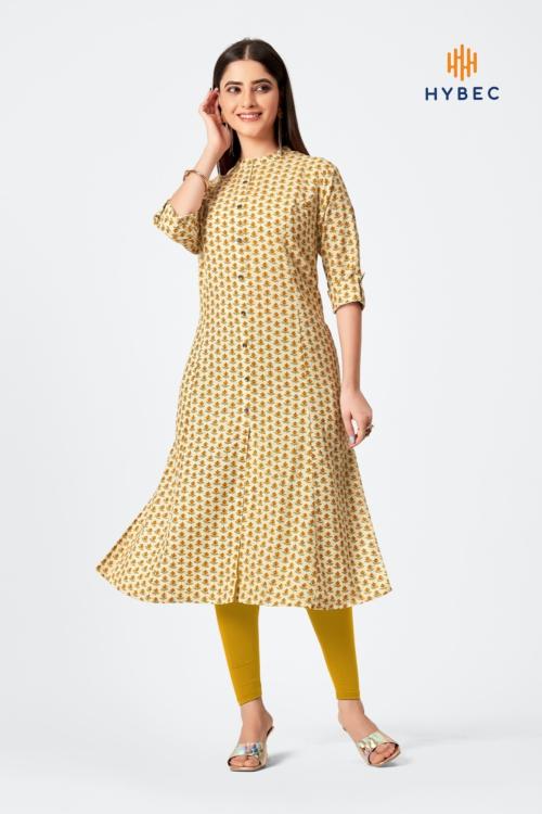 Buy Hybec Designer Mustard Cotton Flex Women's Long Kurti M Size Online ...