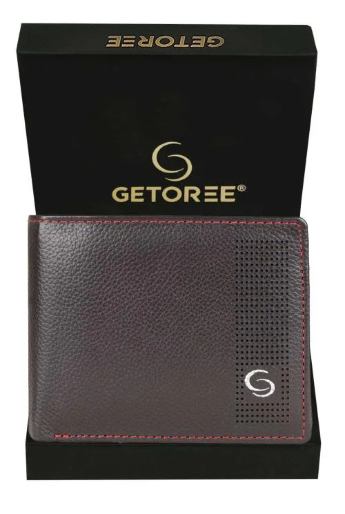 Buy GETOREE Florence Brown Genuine Leather RFID Wallets for Men I 6 ...