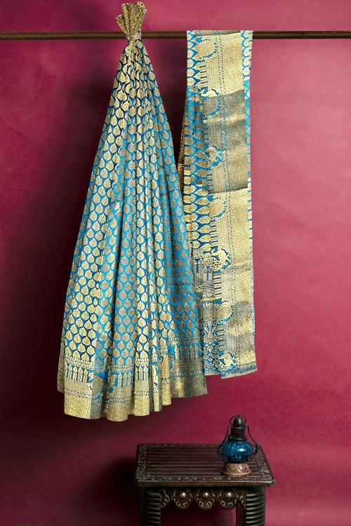 Buy CHUKCHUK kanchipuram silk saree for women FIROZI Online at Best ...