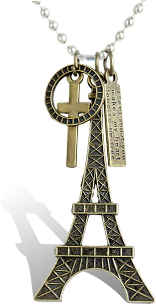 Buy Waama Jewels Silver Plated Brass Bronze Paris Eiffel Tower Charm ...