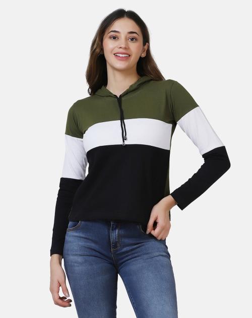 Buy TUSI Solid WomenHooded Neck T Shirt Online at Best Prices in India ...