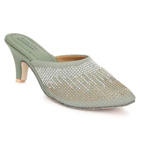 Buy Avalyne Womens OLIVE Synthetic Fashion Stiletto Heels Slip-on ...