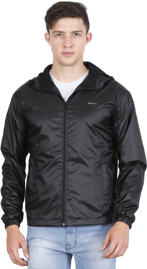Buy Plutus Men Black Solid Nylon Wind Cheater L Online at Best Prices ...