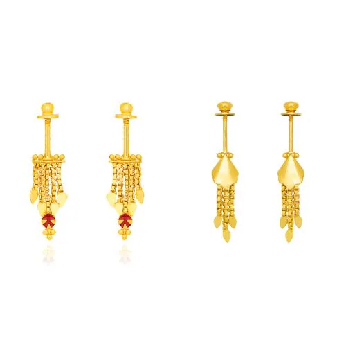 Buy arch fashion Tradition Gold Platted Bugdi Earring 2 Pair CMB1818 ...