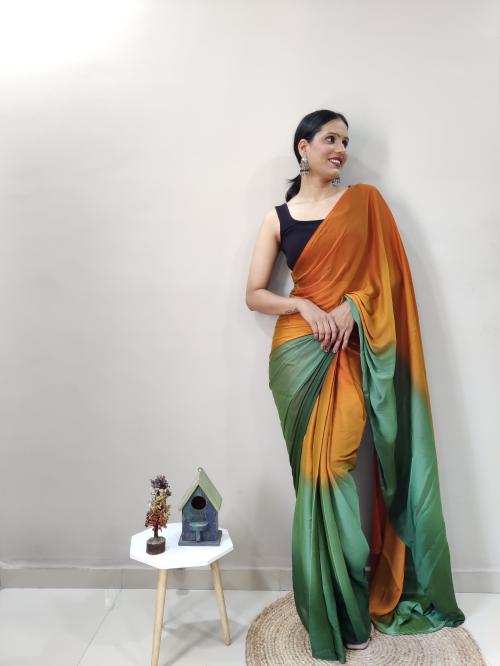 Buy Reeta Fashion Stiched Ready to wear MOSS CHIFFON Solid Orange Color ...