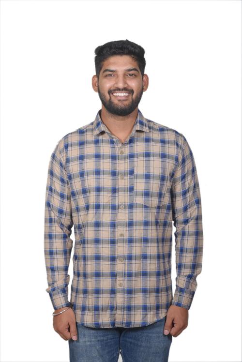 Buy TMF THE MEERU FASHION Women Checkered Casual Blue, Beige Shirt ...