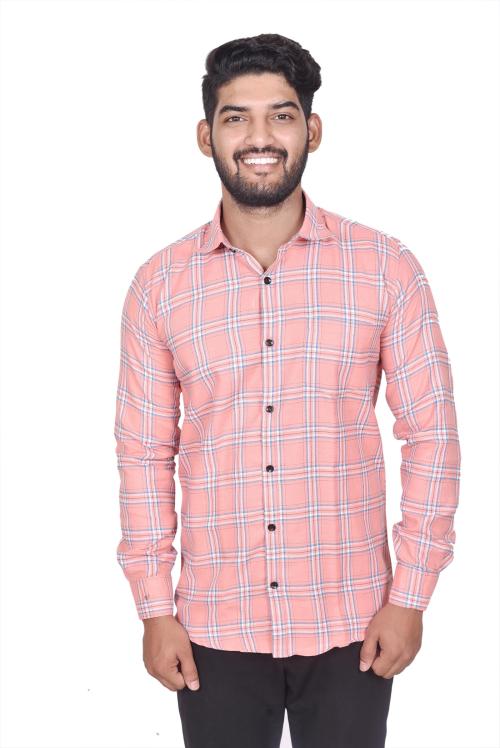 Buy TMF THE MEERU FASHION Men Checkered Casual Pink Shirt Online at ...