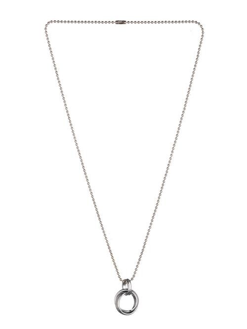 Buy Bold By Priyaasi Brass Silver Plated Interlinked Rings Pendant With ...