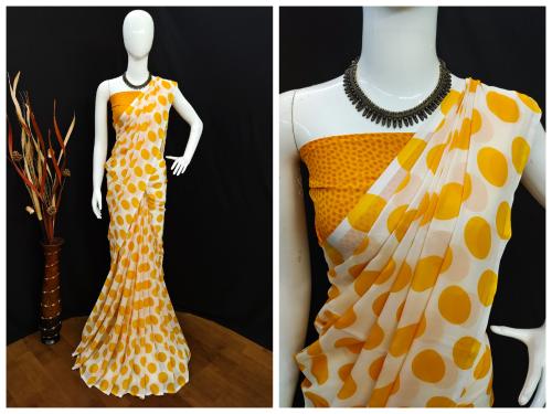 Buy Anand Women Multicolor1 Self Design Pattern Georgette Single Saree ...