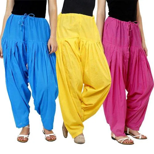 Buy Cotoncroton Creations Combo Pack of Sky Blue, Yellow & Dark Pink ...