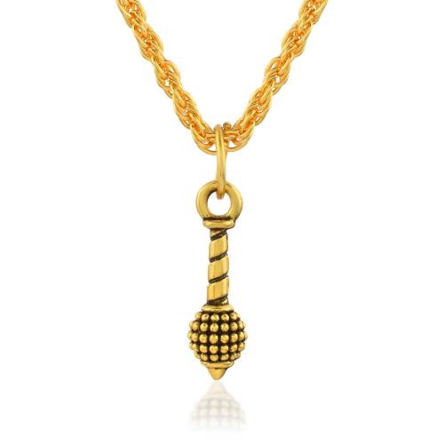 Buy Zumrut Gold Plated Small Hanuman Ji Bajarangbali Gada Ghota Pendant ...