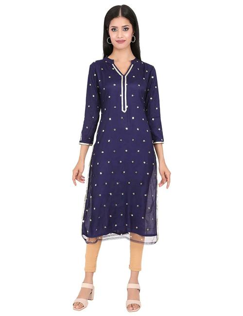 Buy UNFAKENOW Women Blue Embellished Net Kurta Online at Best Prices in ...