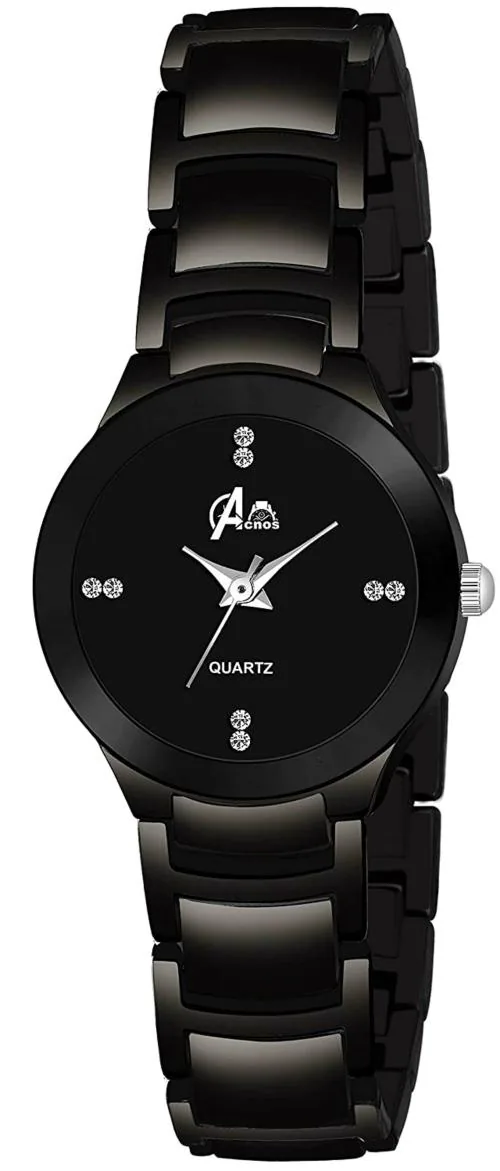 Buy Acnos Analog Black Dial Black Strap Watch For Women - (AIK-WOMEN ...
