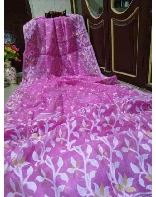 Buy BULSARI Jamdani saree are woven from Resom Khadi threads without ...