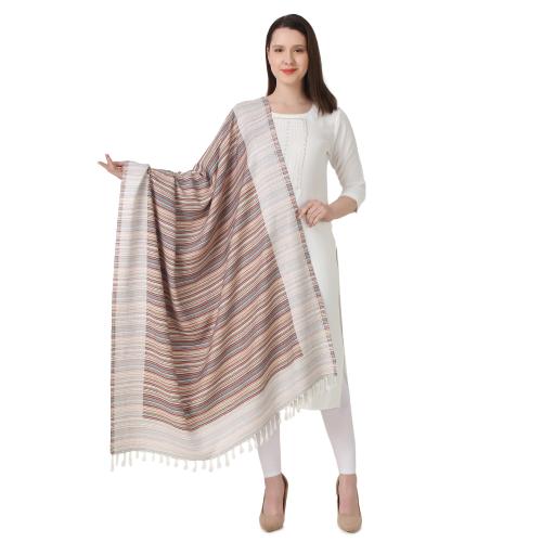 Buy EVAZ Stylish Woolen Shawl For Women's -White Online at Best Prices ...