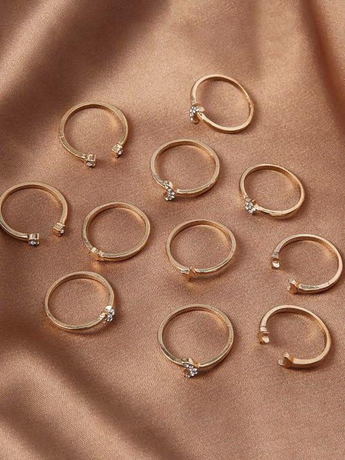 Buy Scintillare by Sukkhi Resplendent Gold Plated Moon Star Ring Combo for Women Online at Best ...