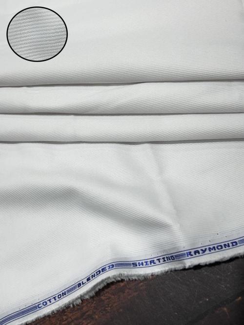 Buy Raymond Self Design Cotton Blended White Shirt Fabric in Box ...