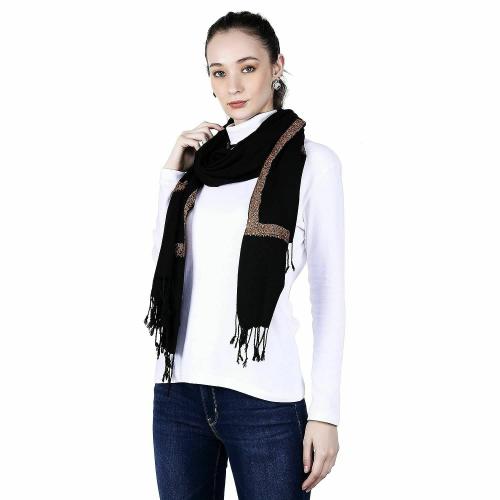 Buy Girisha Textiles Black Wool Hashia Kashmiri Needle work Emrboidery ...