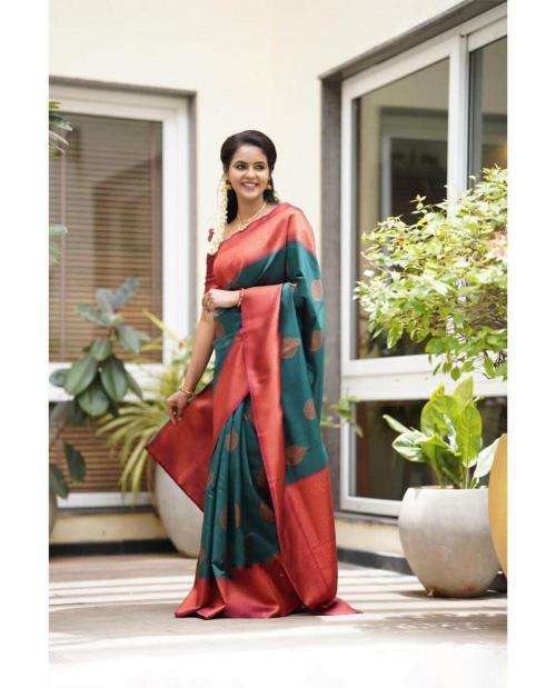 Buy WELCRON CREATION Trend Woven Banarasi Kanjivaram Soft Lichi Silk ...